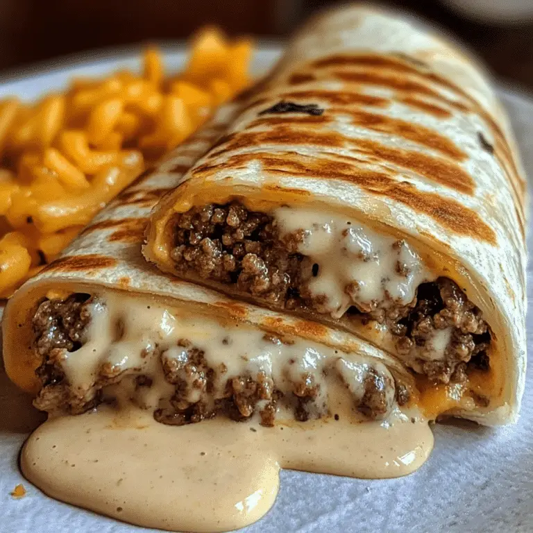 Cheesy Ground Beef Delight Wrap with Creamy Sauce