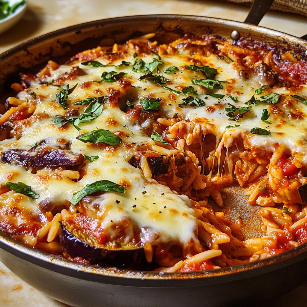One-Pan Eggplant Parm Orzo