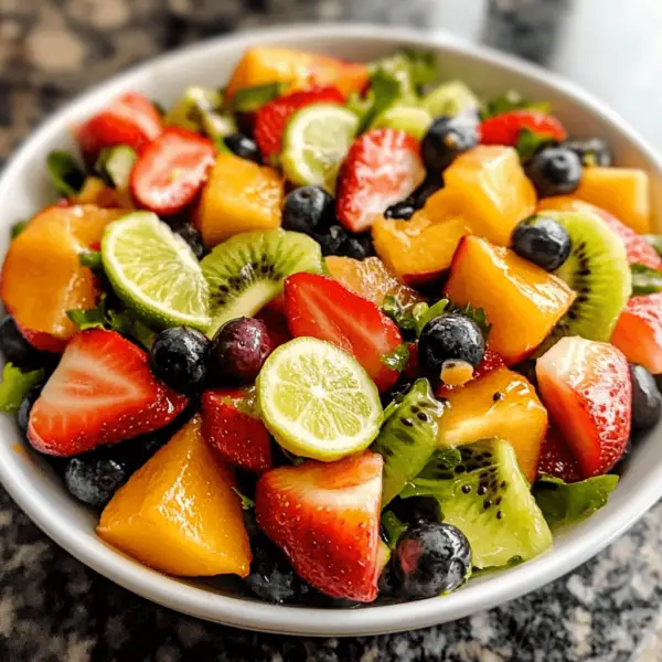 Spring Fruit Salad with Honey Lime Dressing