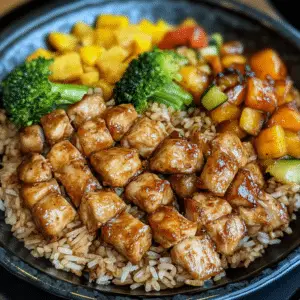 Classic Hibachi Chicken with Fried Rice and Vegetables